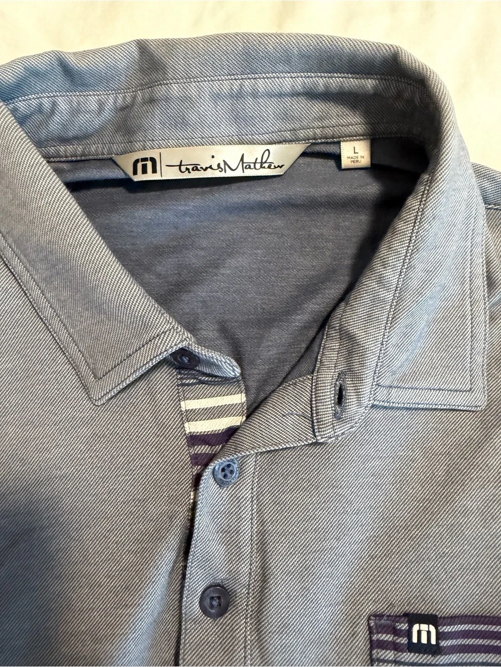 Travis Mathew | Shirts | Travis Matthew Light Gray Mens Polo With ...